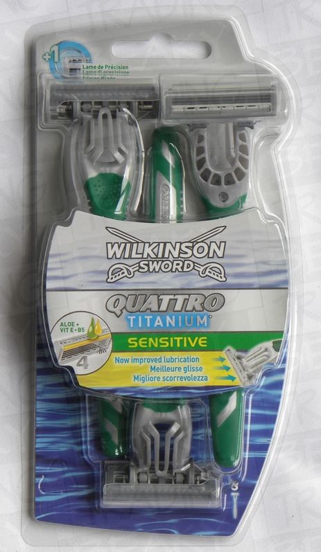 Genuine Wilkinson Sword Mens Quattro Titanium Precision Razor + 4 Extra ...