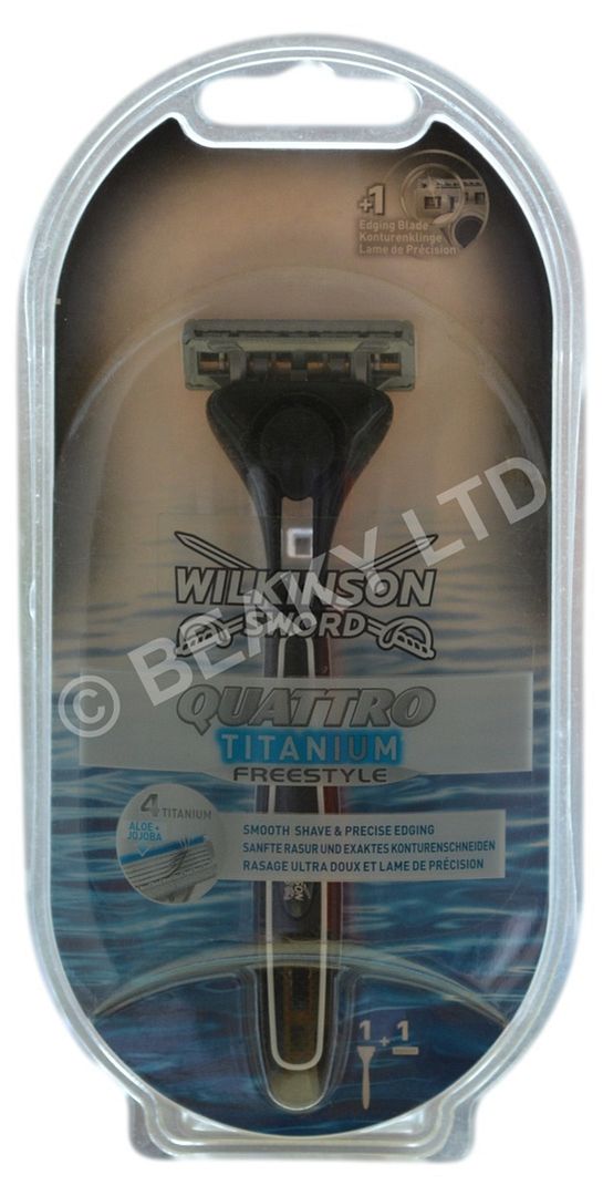 Genuine Wilkinson Sword Mens Quattro Titanium Precision Razor + 4 Extra ...